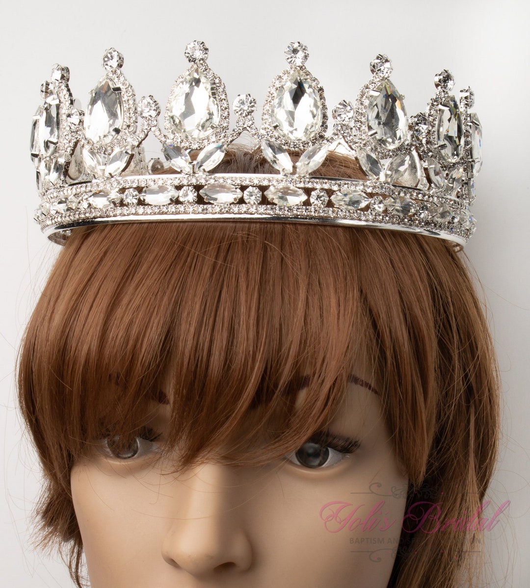 FAST SHIPPING!! Silver Round Crown, Royal Crown, Full Crown, Tiara ...
