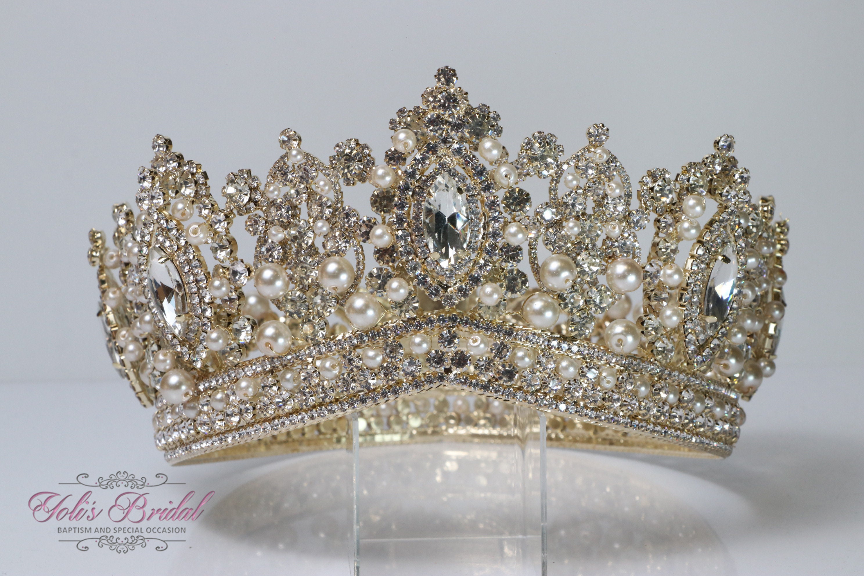 FAST SHIPPING!!! Gold Round Crown, Royal Crown, Full Crown, Tiara ...