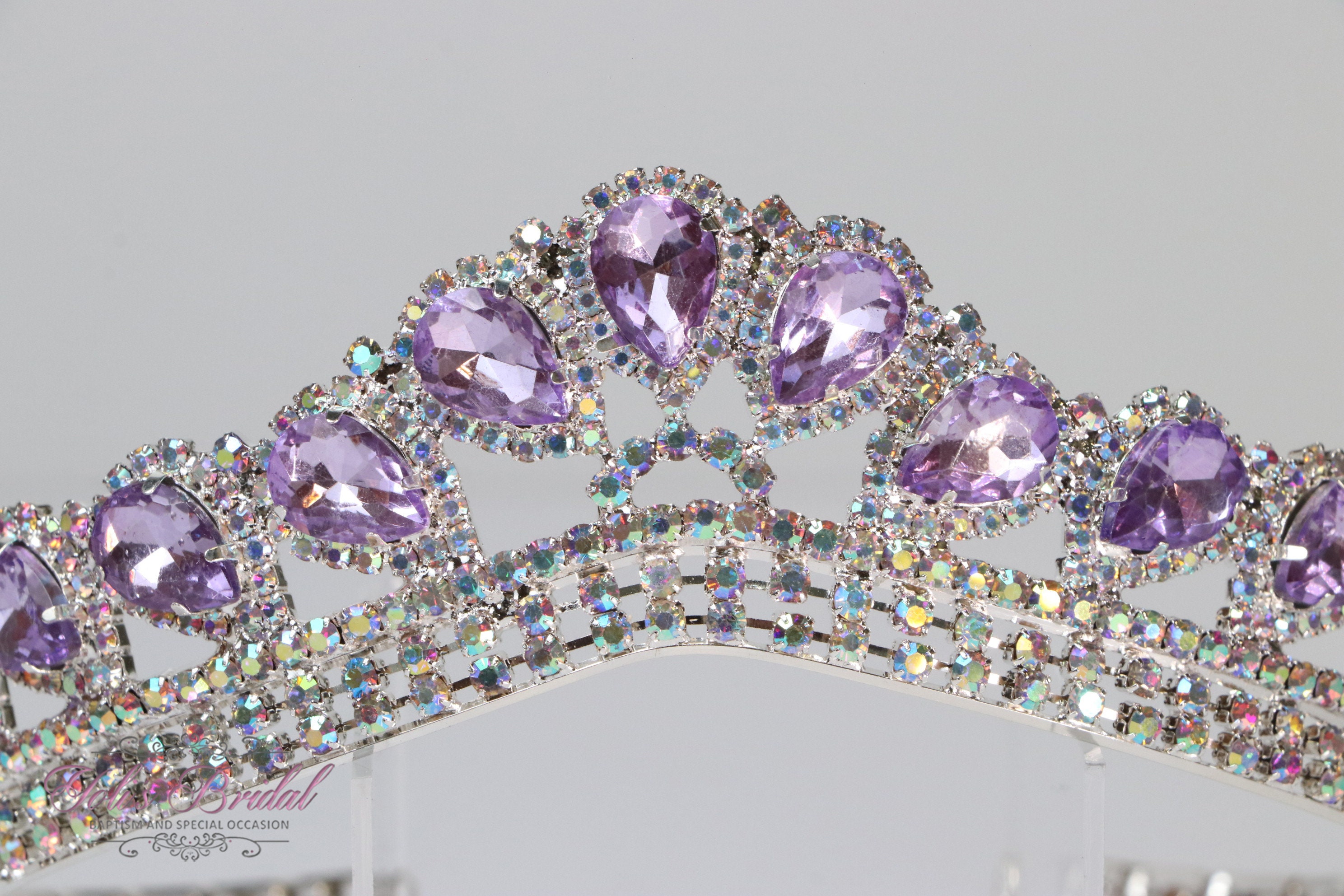 FAST SHIPPING!!! Silver With Lilac and AB Stones Tiara, Gorgeous Silver ...