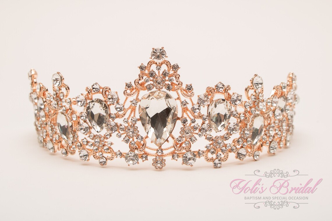 FAST SHIPPING Rose Gold Wedding Tiara Rose Gold Bridal - Etsy
