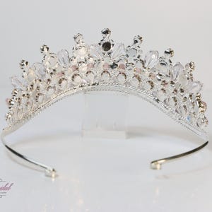 NEW!!! Beautiful Silver Girl Sparkling Tiara With Pink Stones Tones ...