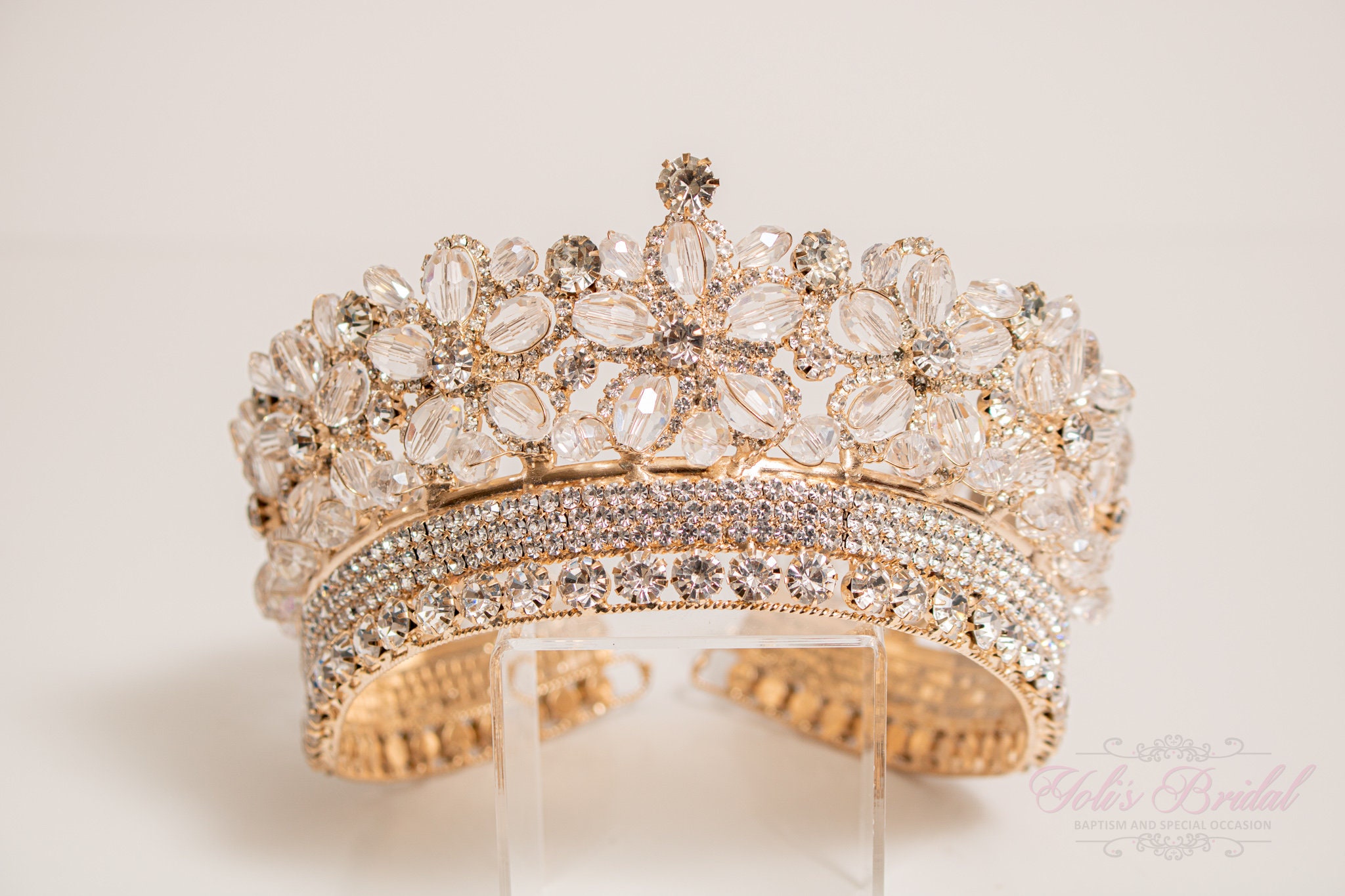 FAST SHIPPING! Gold Sparkling Tiara, Crystal Tiara, Wedding Tiara ...