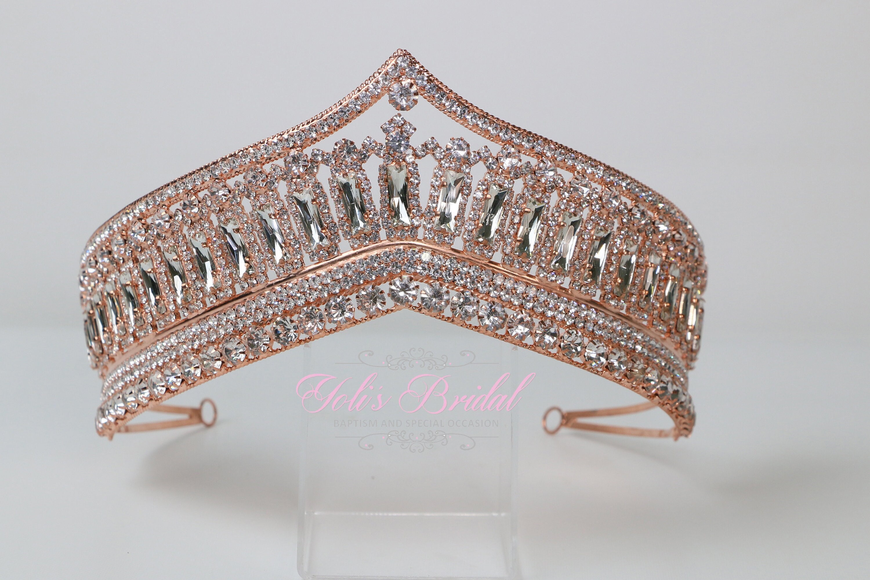 FAST SHIPPING Rose Gold Sparkling Tiara Rose Gold Crystal - Etsy