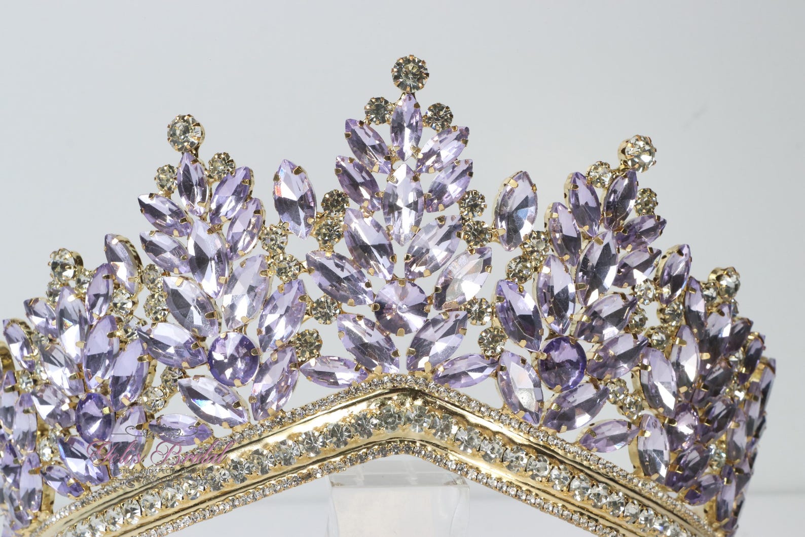 Fast Shipping!! Gold With Lilac Stones Tiara, Beauty Pageant, Bridal ...