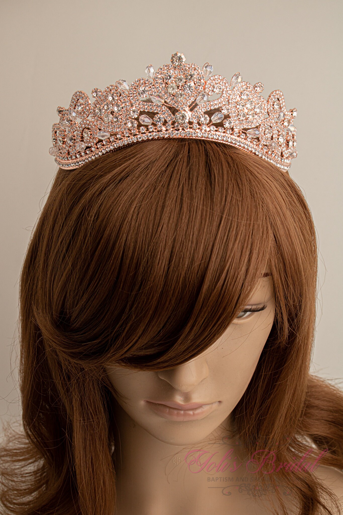 FAST SHIPPING!!! Rose Gold Girl Tiara, Gorgeous Rose Gold Crystal Girl ...