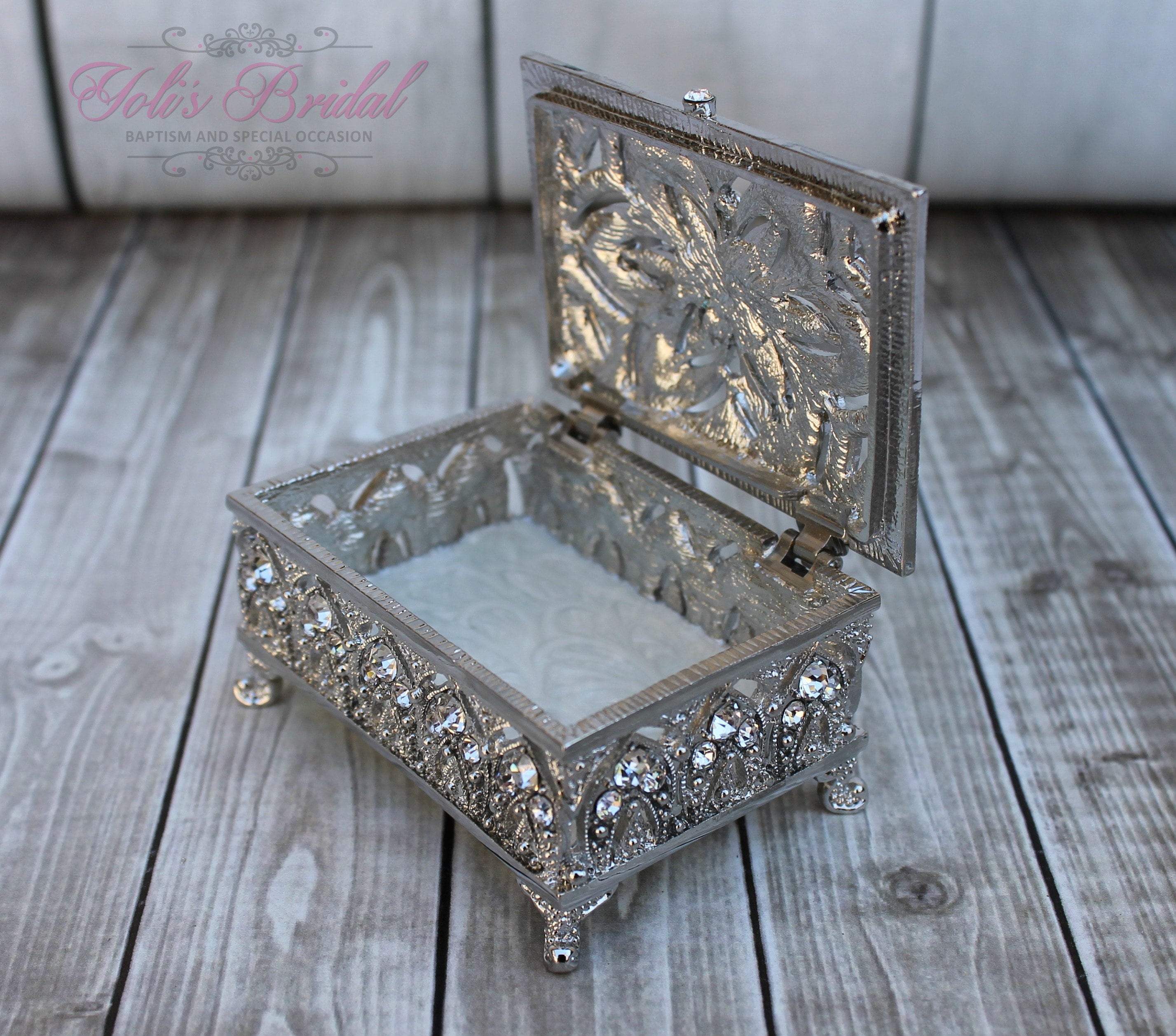 NEW!! Beautiful Swarovski Crystal Box, Wedding Ring Box, Wedding Arras ...