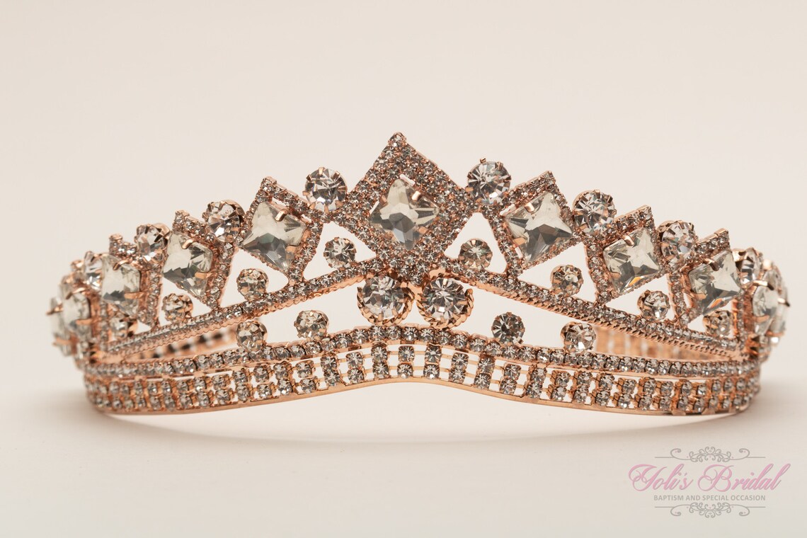 FAST SHIPPING Rose Gold Sparkling Tiara Crystal Tiara | Etsy