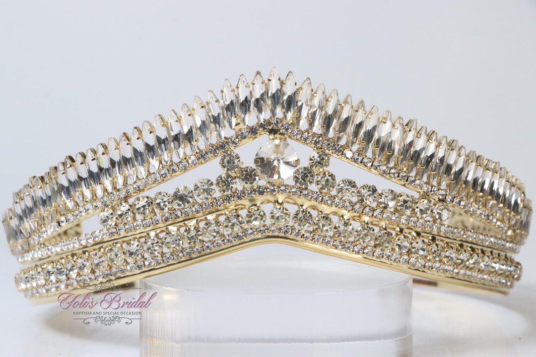 FAST SHIPPING!! Beautiful Gold Tiara, Gold Crown, Gorgeous Gold Tiara ...