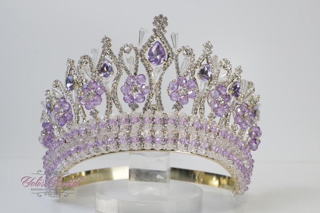 FAST SHIPPING! Gold With Lilac Stones Tiara, Gorgeous Gold Tiara, Lilac ...