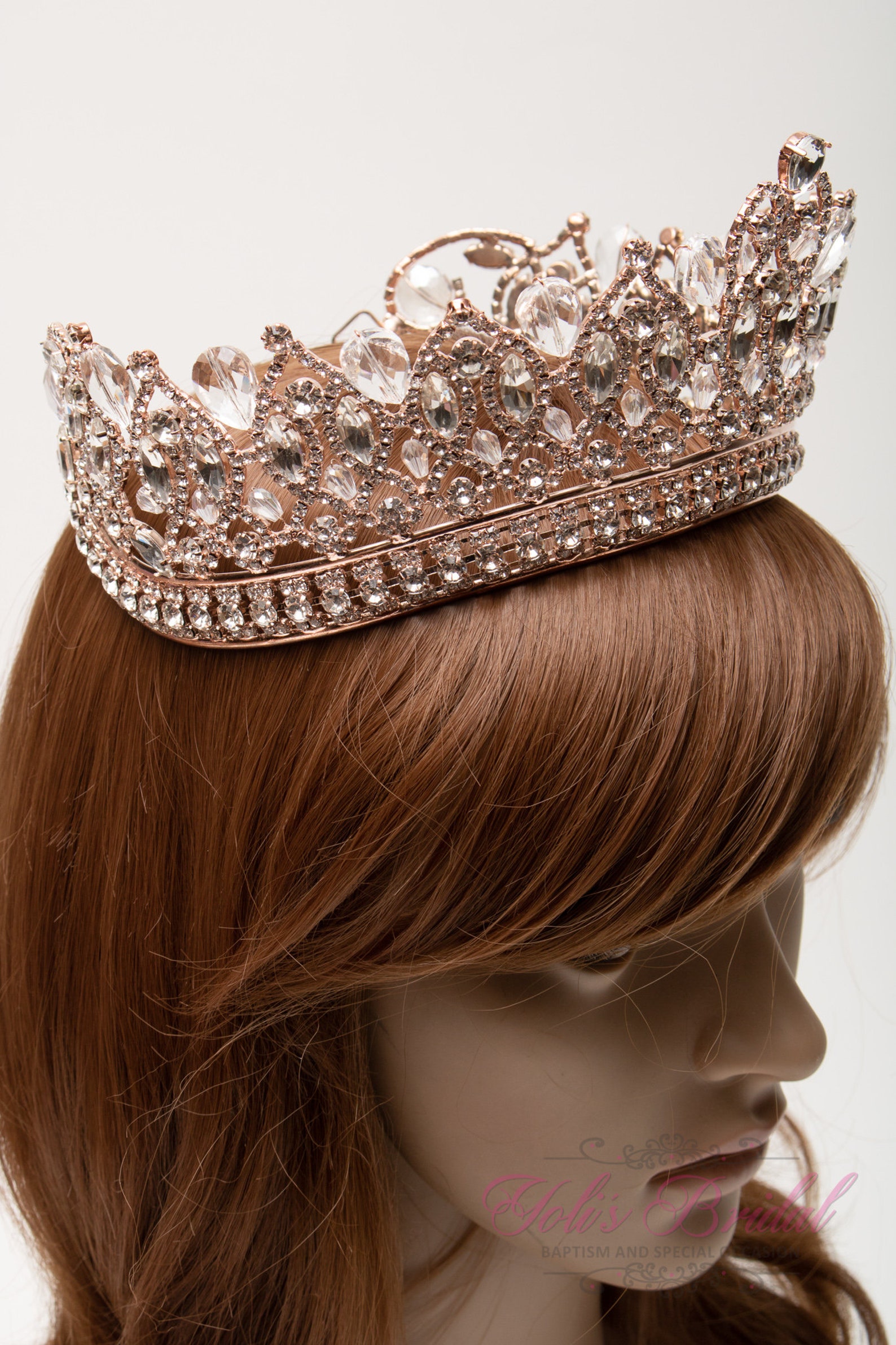 FAST SHIPPING Rose Gold Sparkling Tiara Crystal Tiara | Etsy