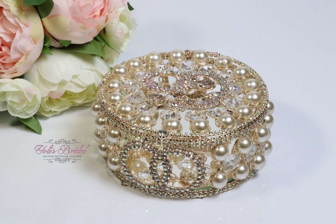 Gold Beautiful Wedding Box, Lasso Box, Crystal Box, Treasure Chest ...