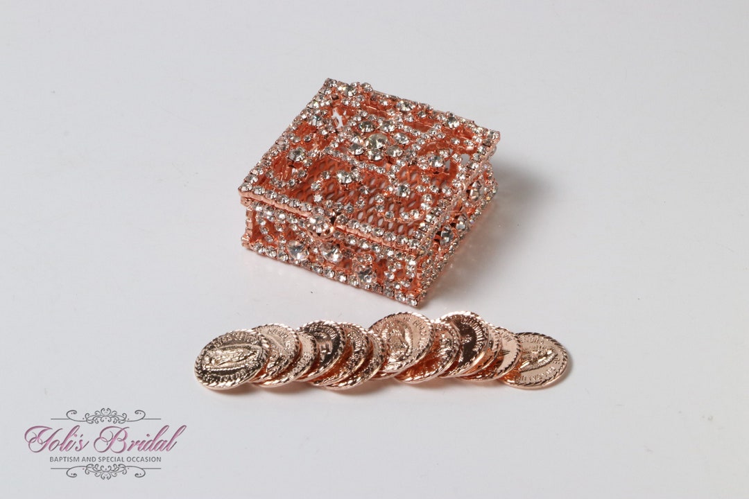 FAST SHIPPING!!! Beautiful Sparkling Rose Gold Bridal Arras Set ...
