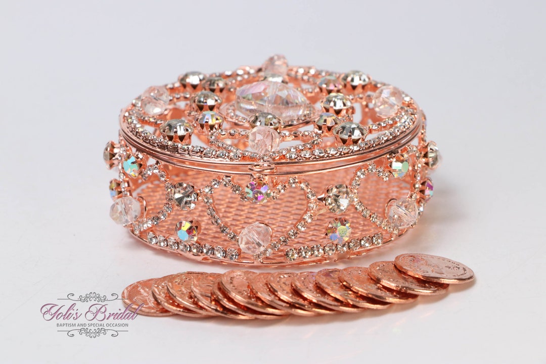 FAST SHIPPING!!! Beautiful Sparkling Rose Gold Bridal Arras Set ...