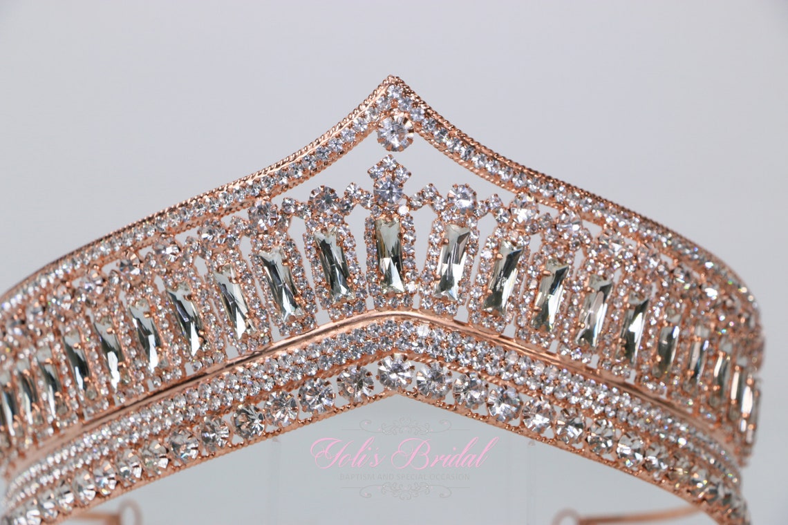 FAST SHIPPING!!! Rose Gold Sparkling Tiara, Rose Gold Crystal Tiara ...
