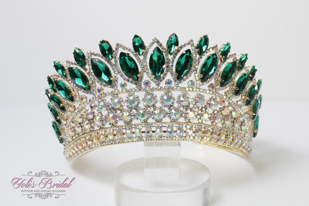 FAST SHIPPING!!! Gold AB With Jade Stones Crown, Gorgeous Gold Tiara ...