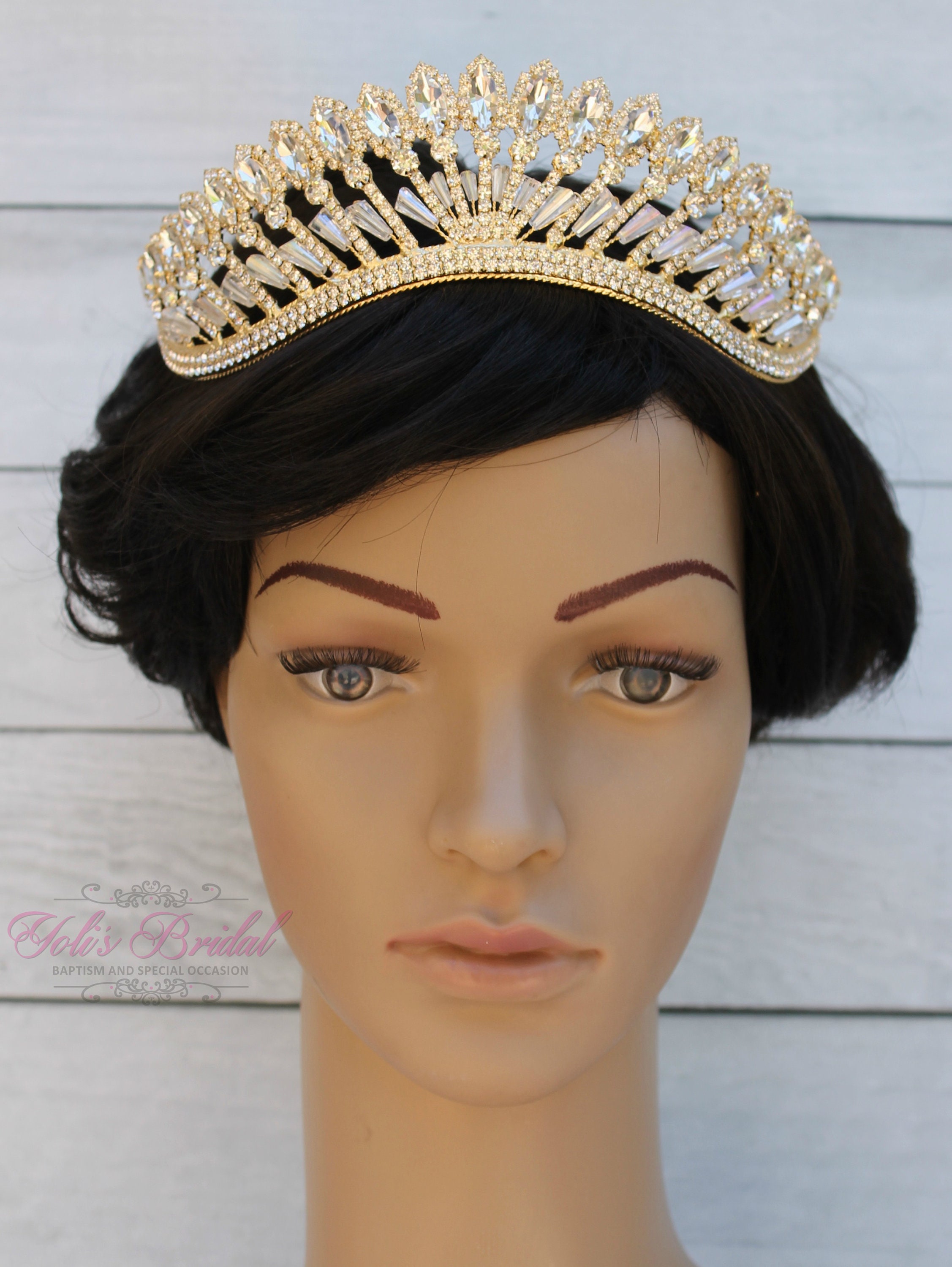 FAST SHIPPING! Gold Sparkling Tiara, Crystal Tiara, Wedding Tiara ...