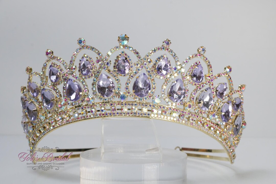 FAST SHIPPING!!! Gold AB With Lilac Stones Tiara, Communion Tiara ...