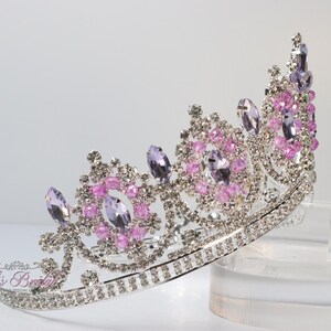 FAST SHIPPING!! Silver With Pink Lilac Tiara, Gorgeous Silver Tiara ...