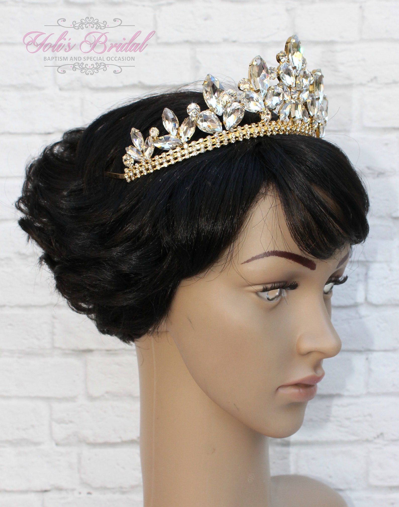 FAST SHIPPING Gold Sparkling Tiara Crystal Tiara Wedding - Etsy