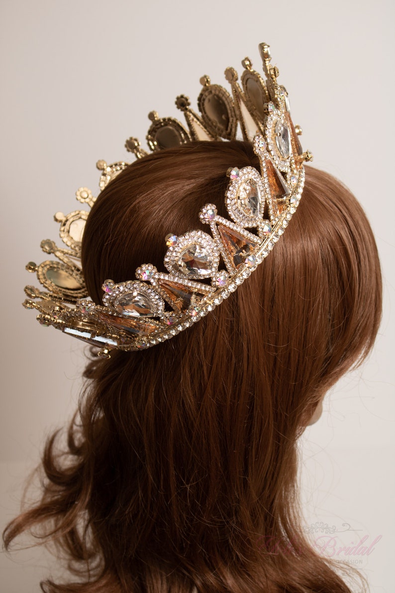 FAST SHIPPING Gold Round Crown Circular Crown Full Crown - Etsy