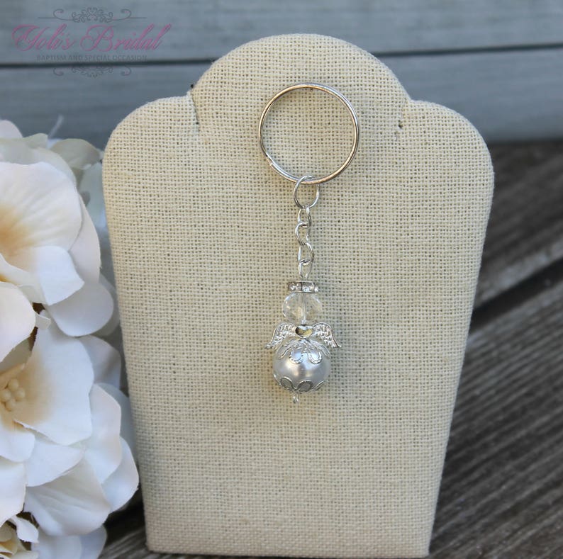 FAST SHIPPING!! 12 Pieces Silver Angel Key Chain, Christening Favor ...