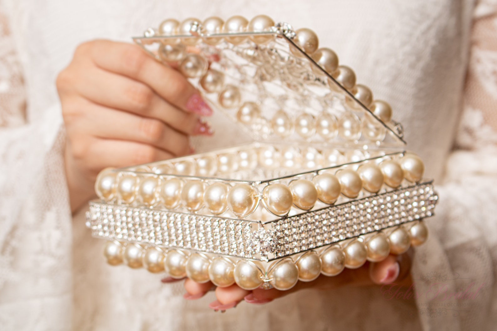 FAST SHIPPING!!! Beautiful Silver Jewelry Box, Wedding Ring Box, Square ...