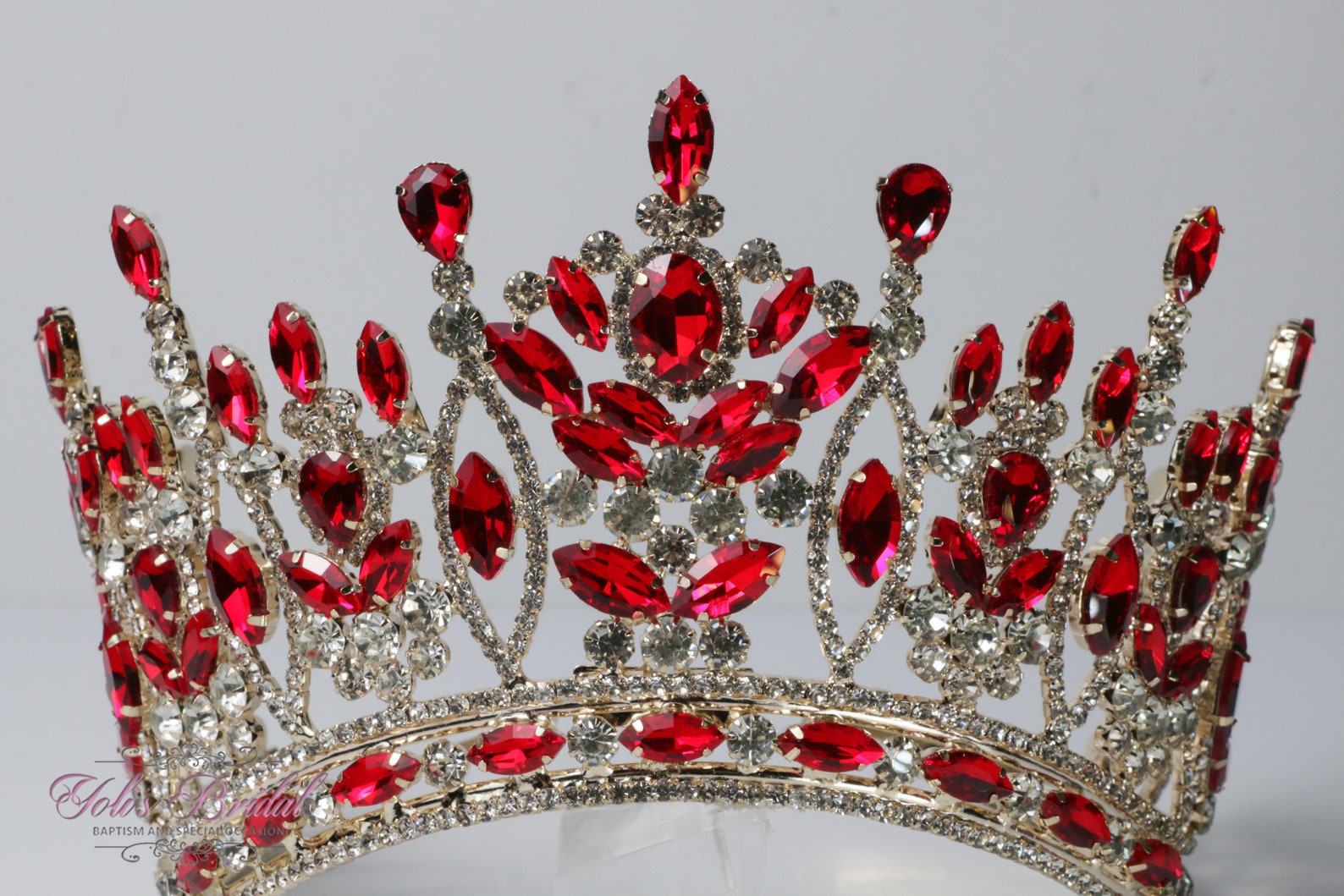 FAST SHIPPING! Gold With Red Stones Tiara, Gorgeous Gold Tiara, Red ...