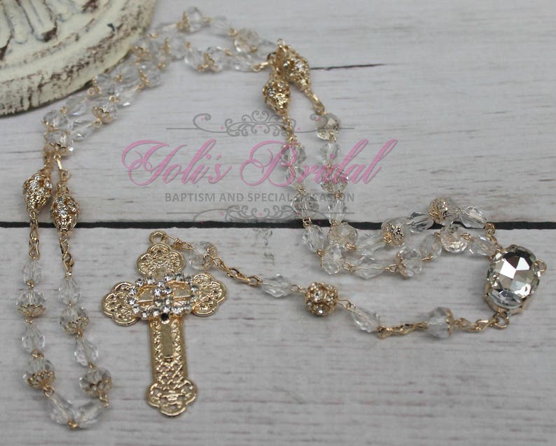 FAST SHIPPING!! Handcrafted Beautiful Wedding Gold Rosary, Wedding ...