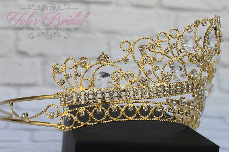 FAST SHIPPING Gold Sparkling Tiara Crystal Tiara Wedding - Etsy