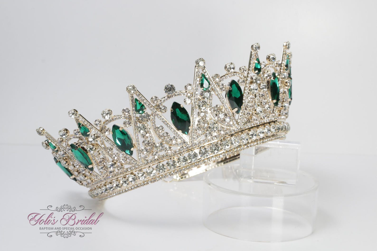 FAST SHIPPING!!! Gold With Jade Stones Crown, Gorgeous Gold Tiara ...