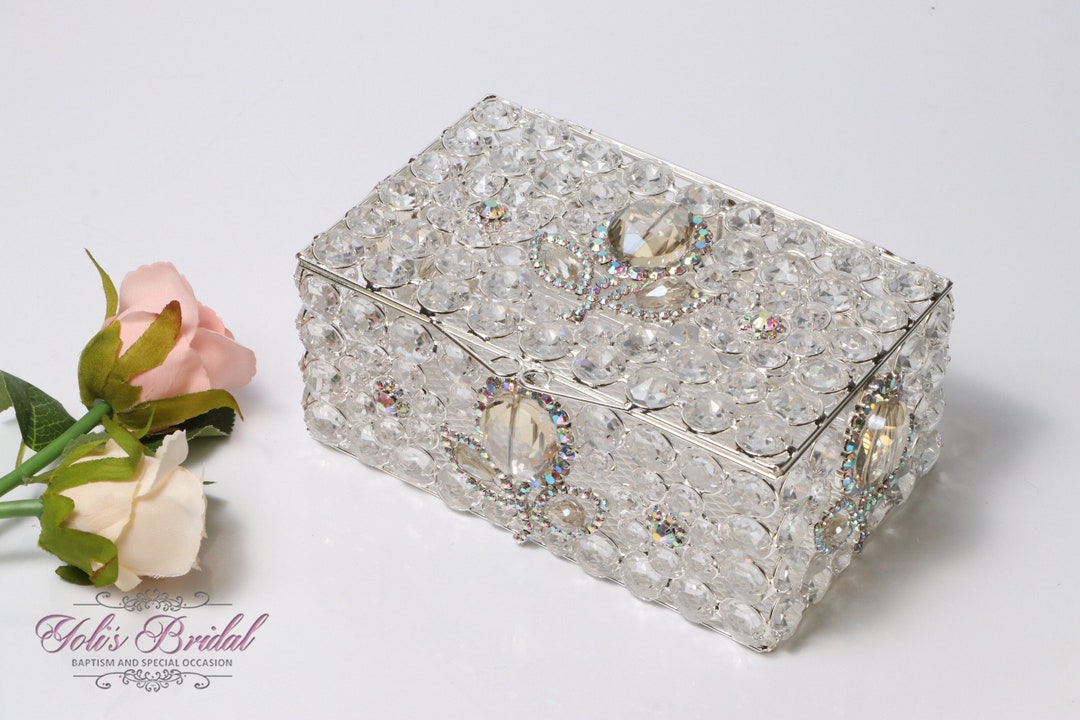 Silver Beautiful Wedding Box, Lasso Box, Crystal Box, Treasure Chest ...