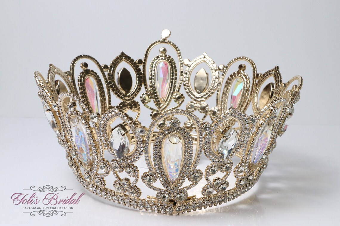 FAST SHIPPING Gold Sparkling Tiara Crystal Tiara Wedding - Etsy