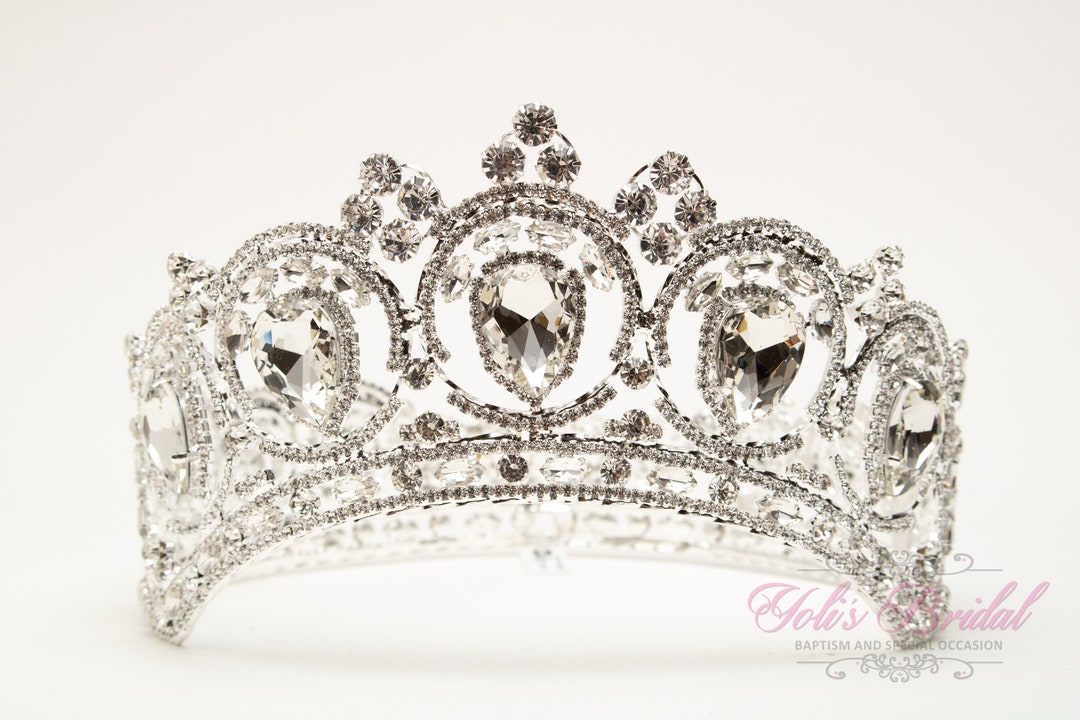 FAST SHIPPING!! Silver Round Crown, Royal Crown, Full Crown, Tiara ...