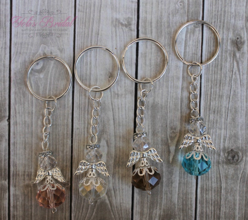 FAST SHIPPING 12 Pieces Silver Angel Key Chain Christening - Etsy