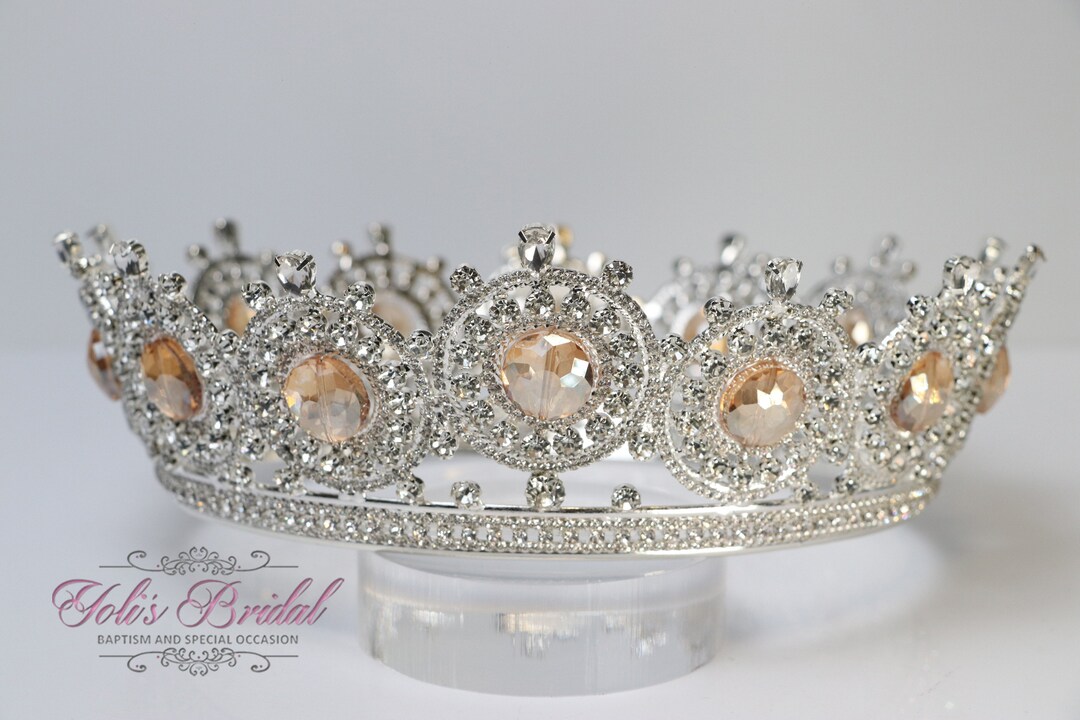 FAST SHIPPING! Silver Round Crown, Royal Crown, Full Crown, Tiara ...