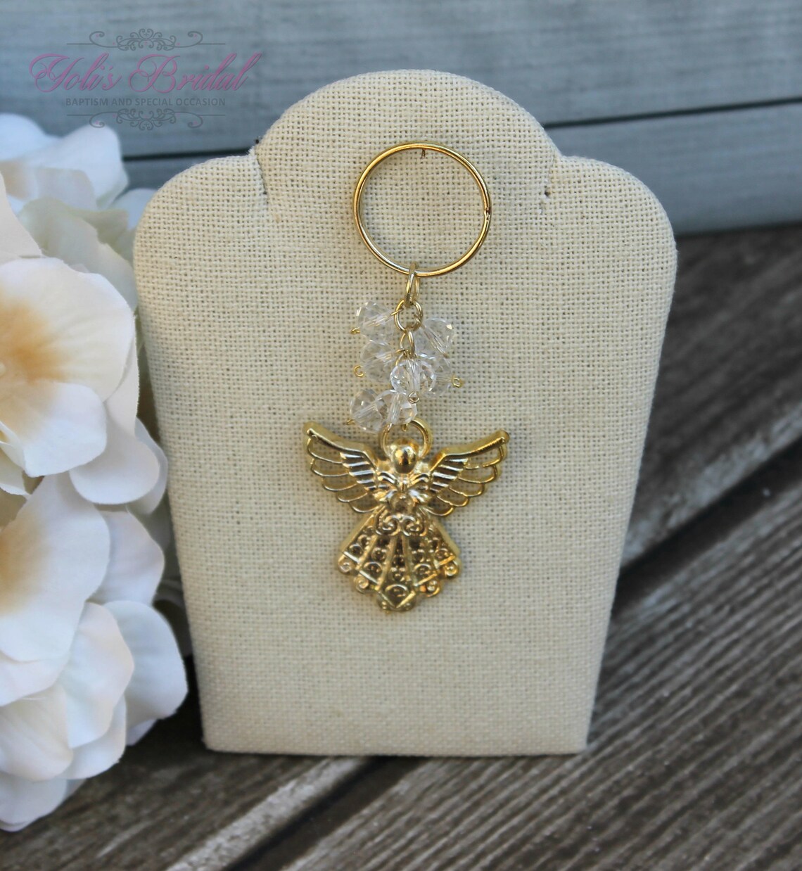 FAST SHIPPING 12 Pieces Gold Angel Key Chain Christening - Etsy
