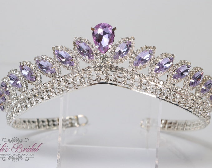 FAST SHIPPING Silver With Lilac Tiara, Gorgeous Silver Tiara, Stunning ...