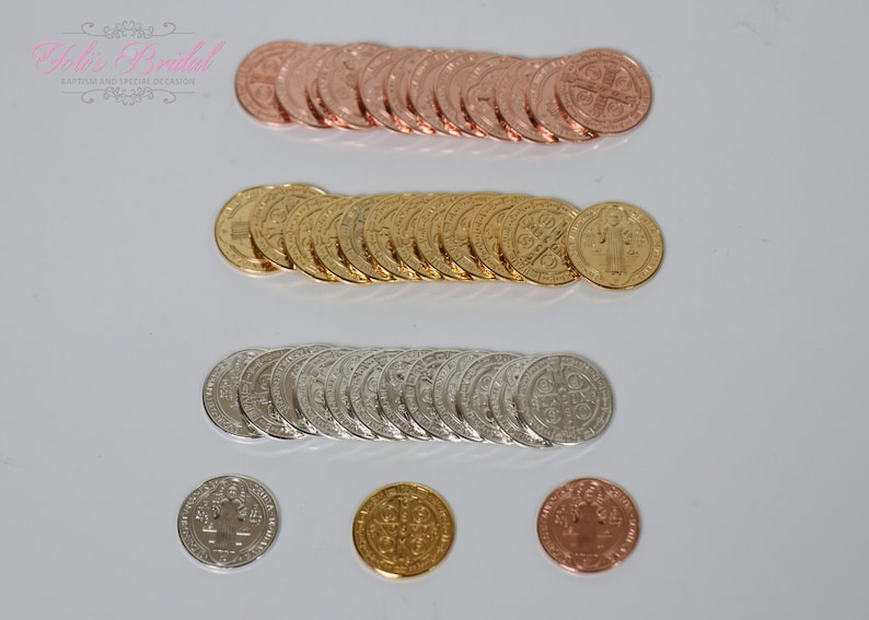 FAST SHIPPING!!! St Benedict Wedding Coins, Unity Coins, Wedding Arras ...