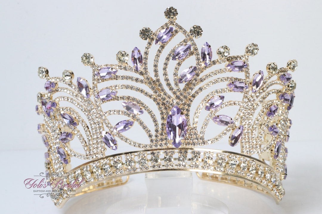 FAST SHIPPING!!! Gold With Lilac Stones Tiara, Communion Tiara, Bridal ...