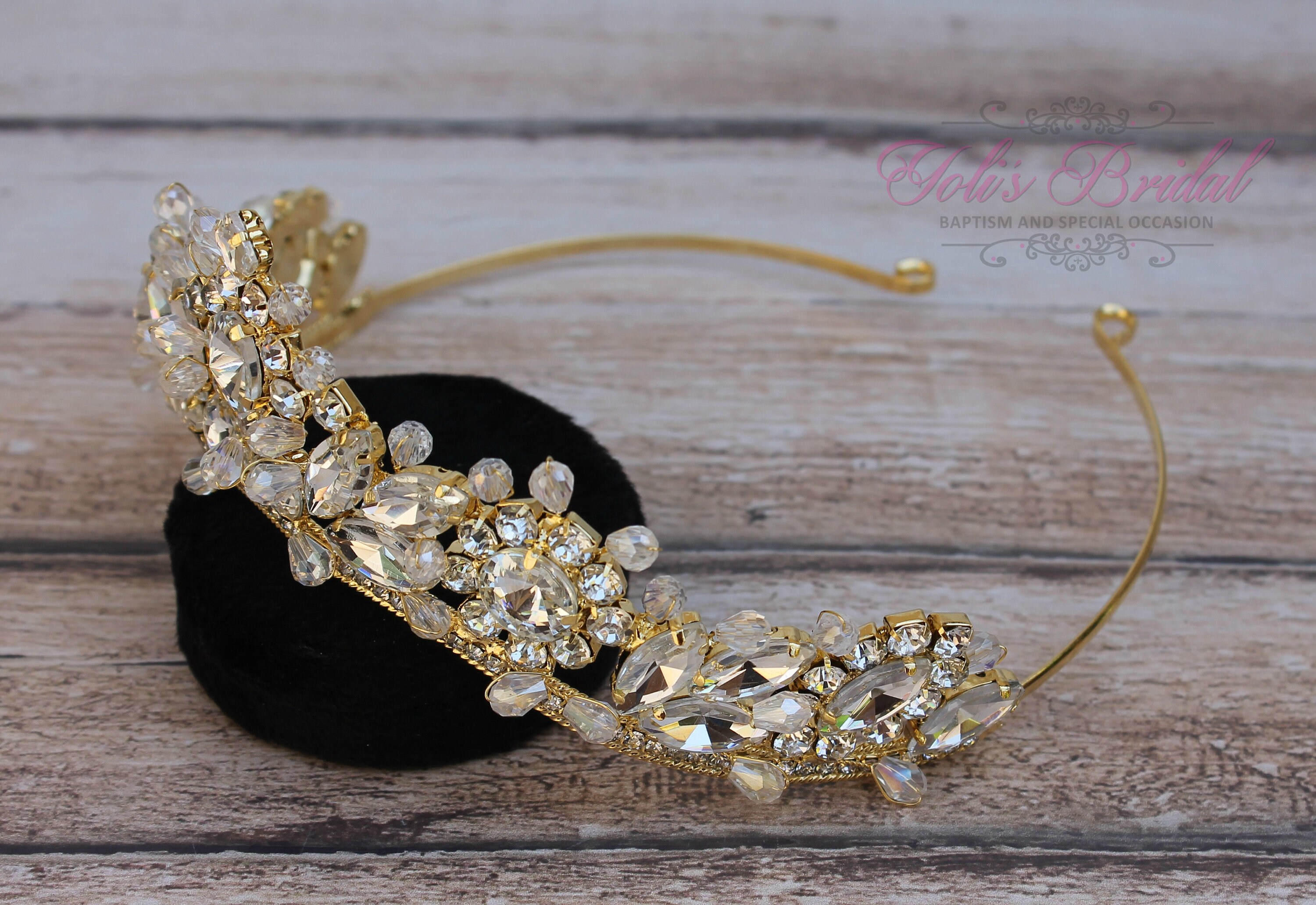 FAST SHIPPING Gold Wedding Tiara Gold Crystal Bridal | Etsy