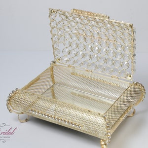 NEW!!! Beautiful Crystal Box, Gold Wedding Lasso Box, Gold Wedding ...