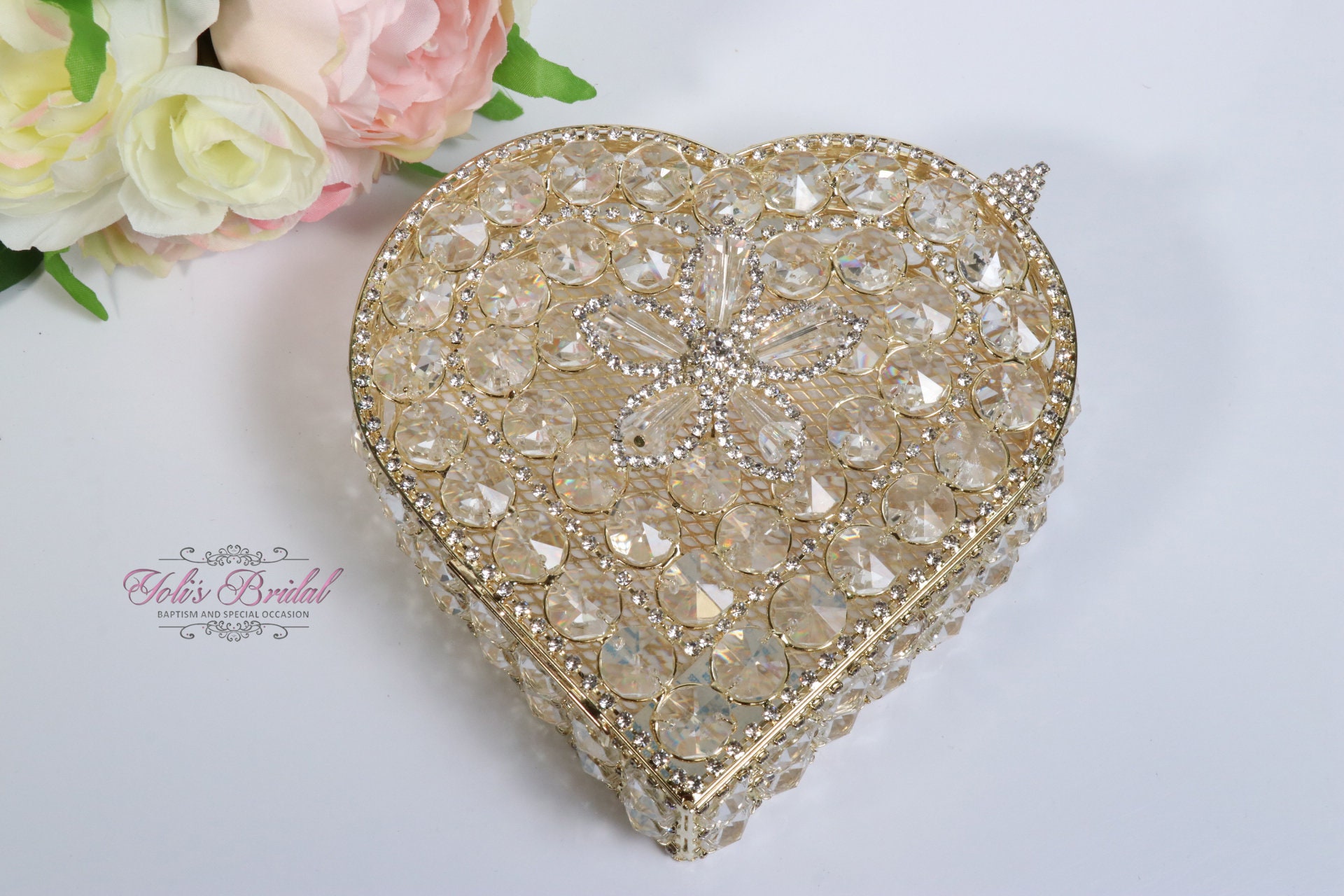 Gold Wedding Box, Lasso Box, Crystal Box, Treasure Chest, Wedding Gift ...
