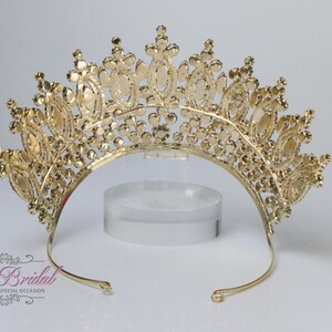 FAST SHIPPING!!! Gold AB With Red Stones Crown, Gorgeous Gold Tiara ...