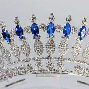 FAST SHIPPING!!! Silver With Blue Stones Tiara, Gorgeous Silver Tiara ...