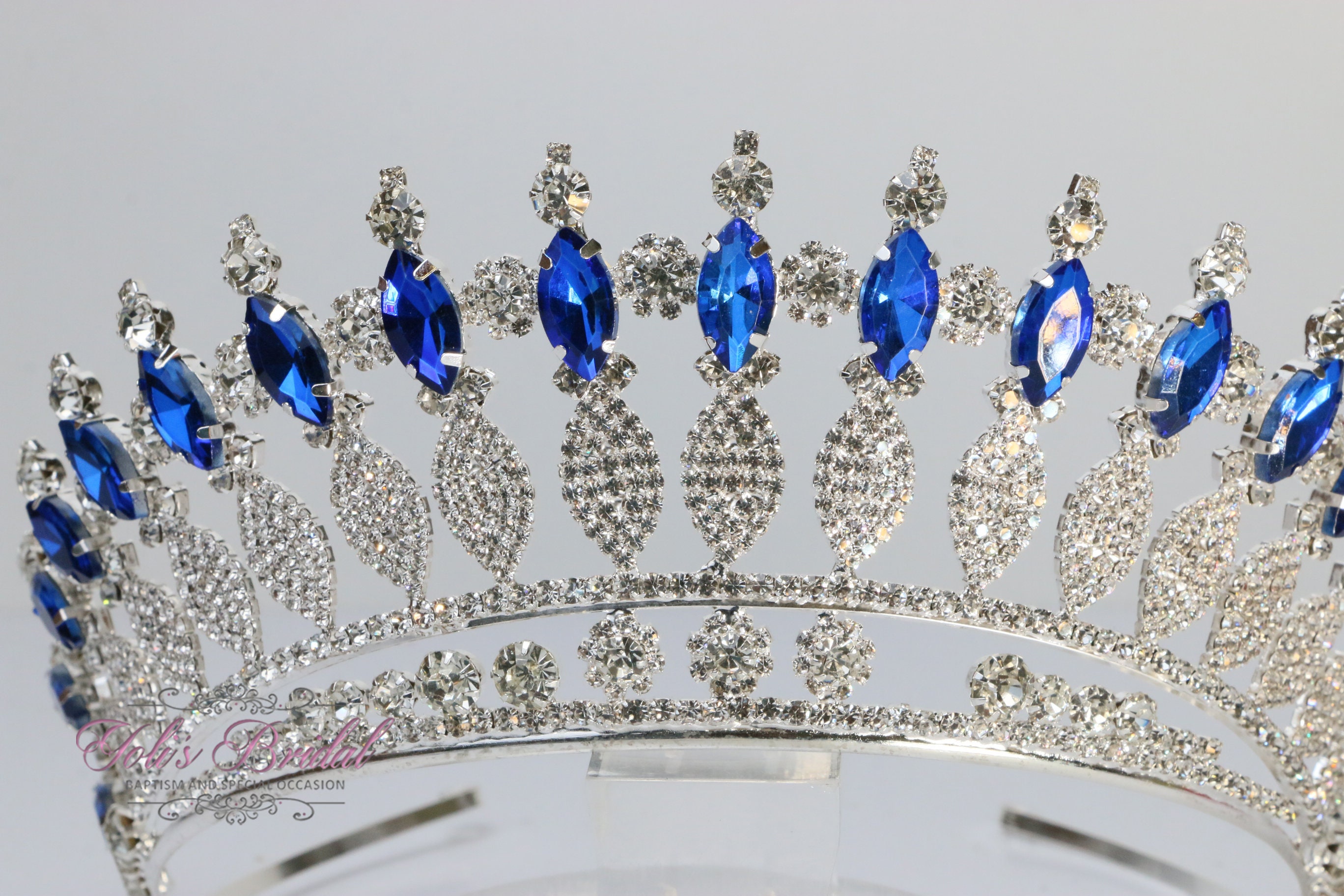FAST SHIPPING!!! Silver With Blue Stones Tiara, Gorgeous Silver Tiara ...