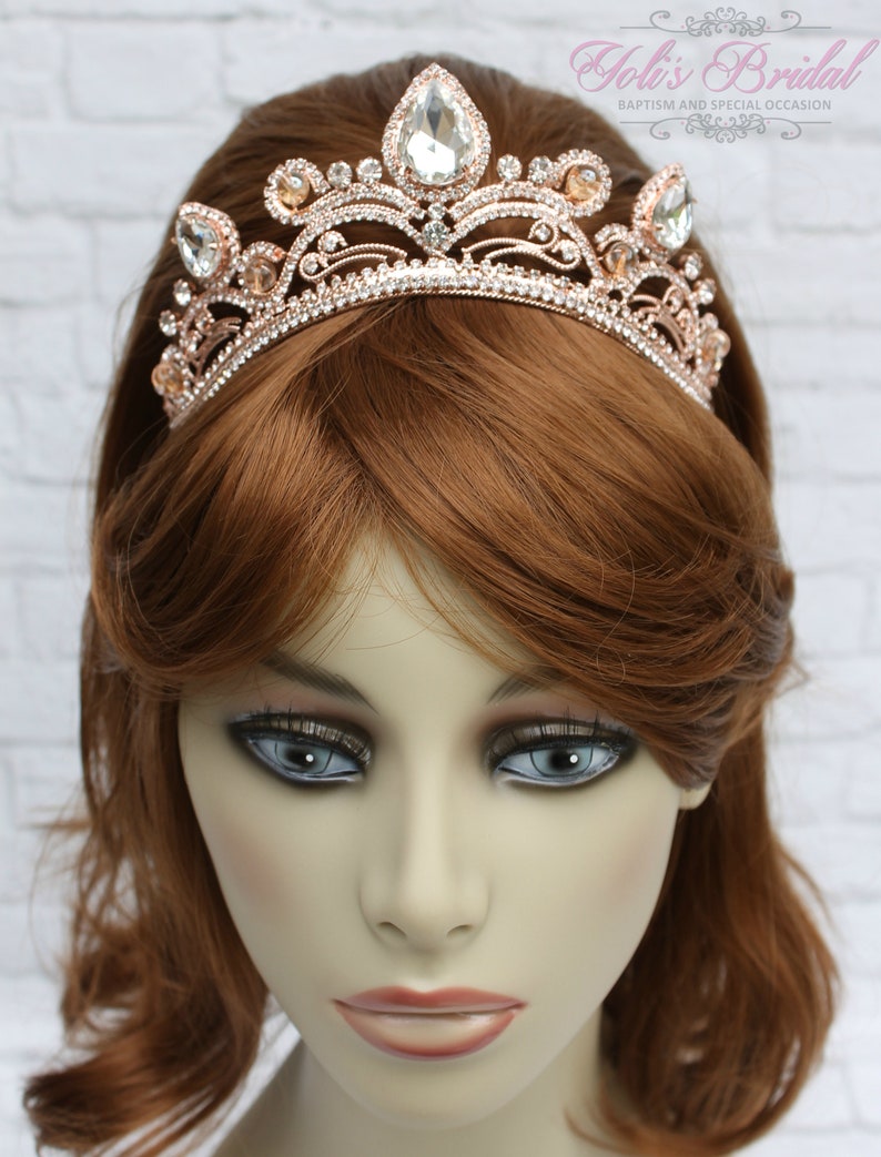 FAST SHIPPING! Rose Gold Sparkling Tiara, Crystal Tiara, Wedding Tiara ...