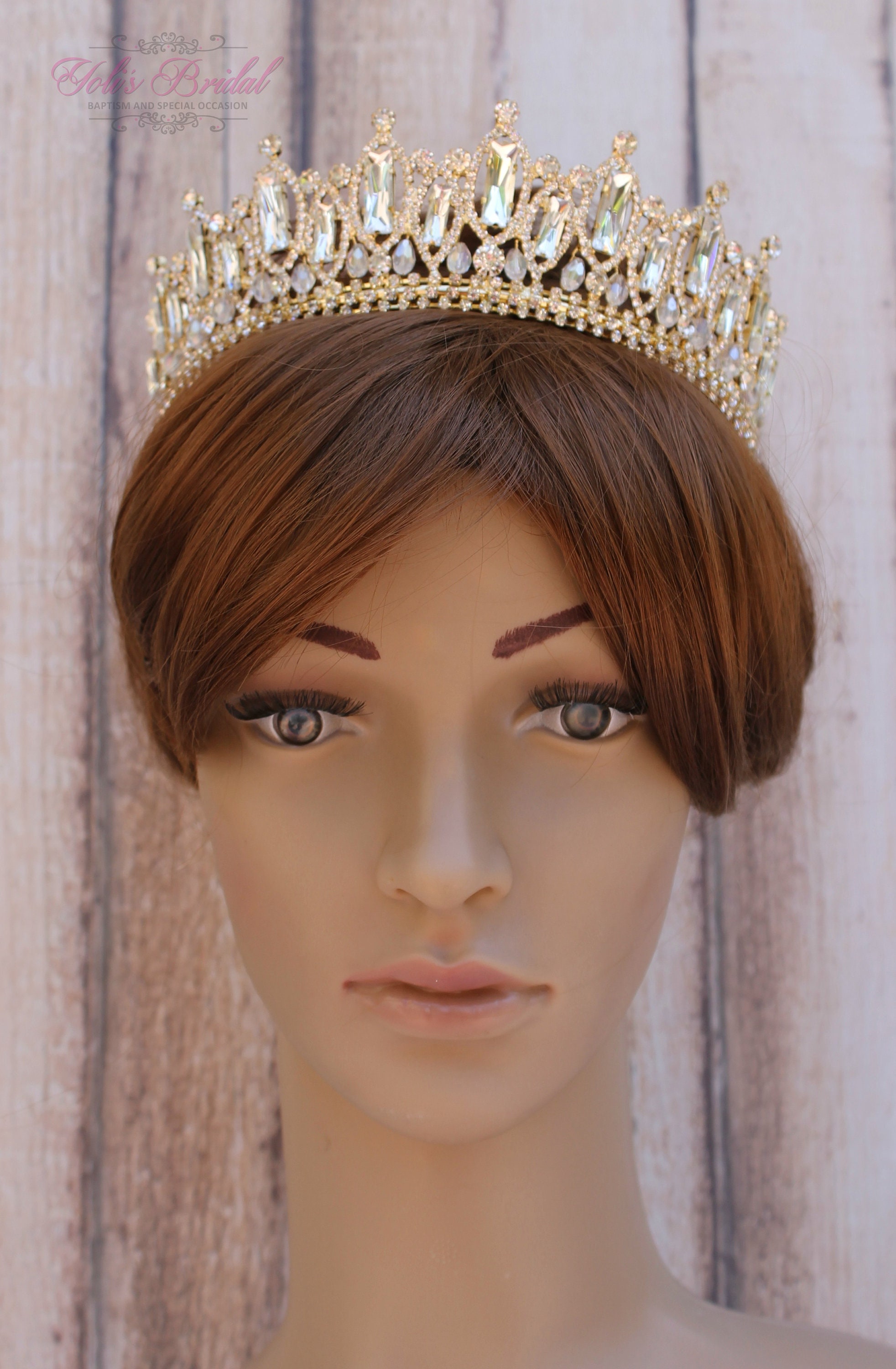 FAST SHIPPING!!! Gold Wedding Tiara, Gold Crystal Bridal Tiara, Gold ...