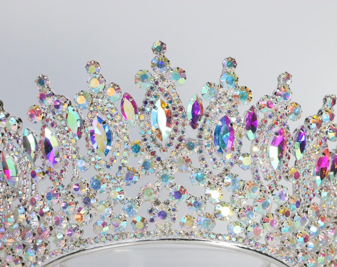 FAST Shipping!!! Silver Aurora Borealis Crown, Gorgeous Silver Tiara ...