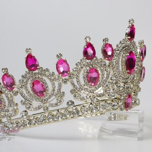 FAST SHIPPING! Gold Tiara Adorned With Hot Pink Stones, Pink Crystals ...