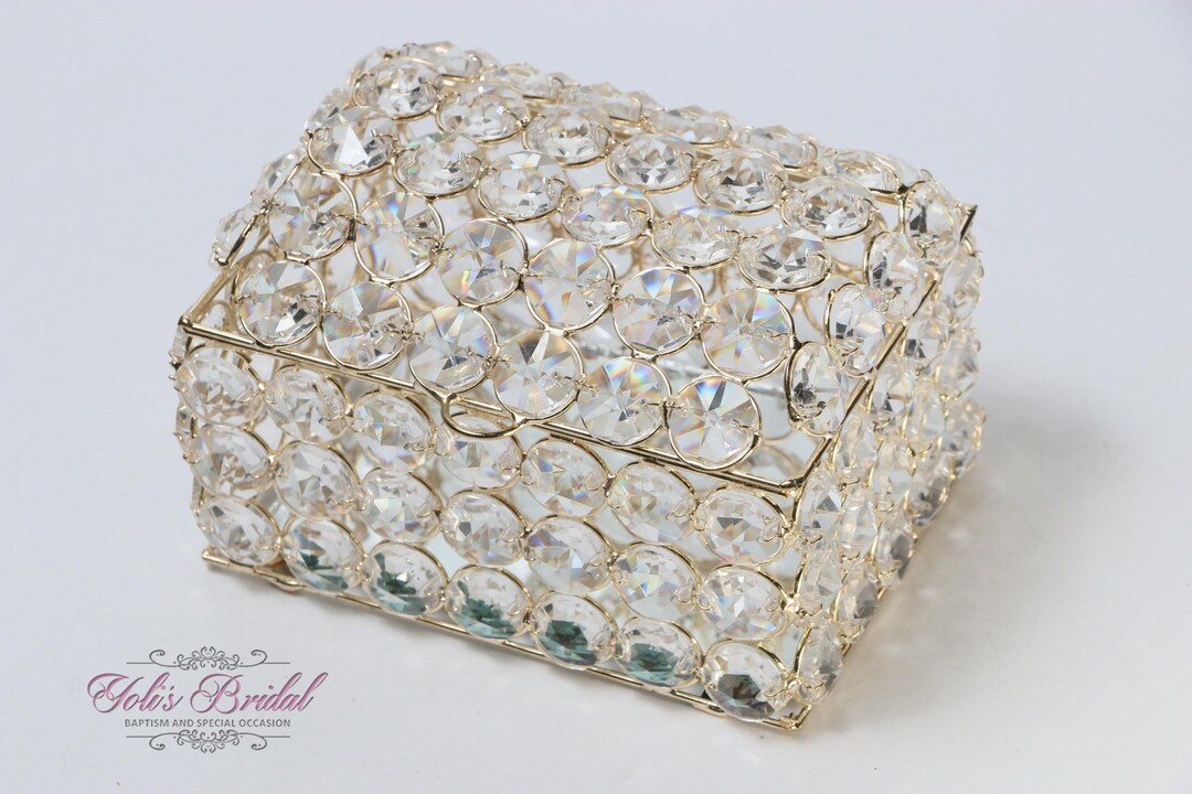 NEW!!! Beautiful Crystal Box, Gold Wedding Lasso Box, Gold Wedding ...